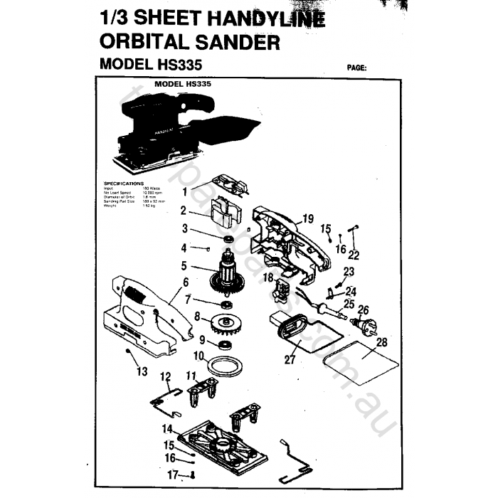 Ryobi HS335 Spare Parts