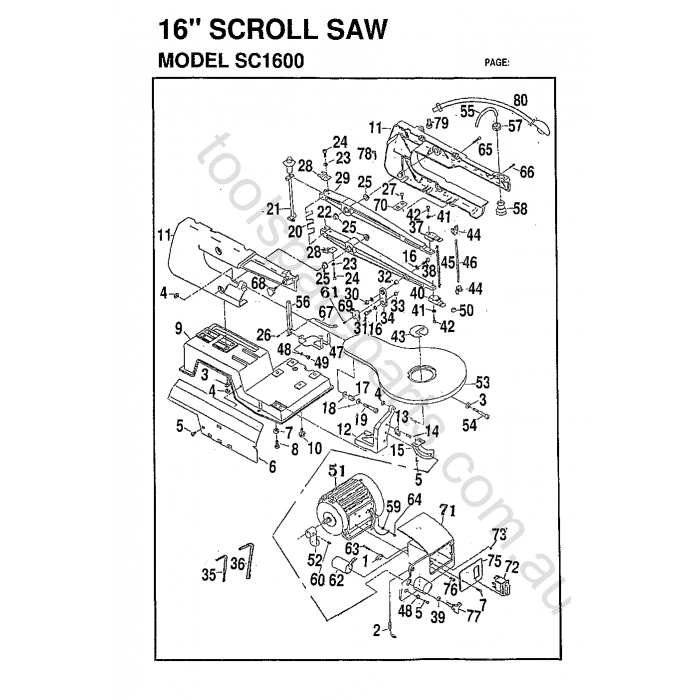 Scroll Saw Parts Labeled